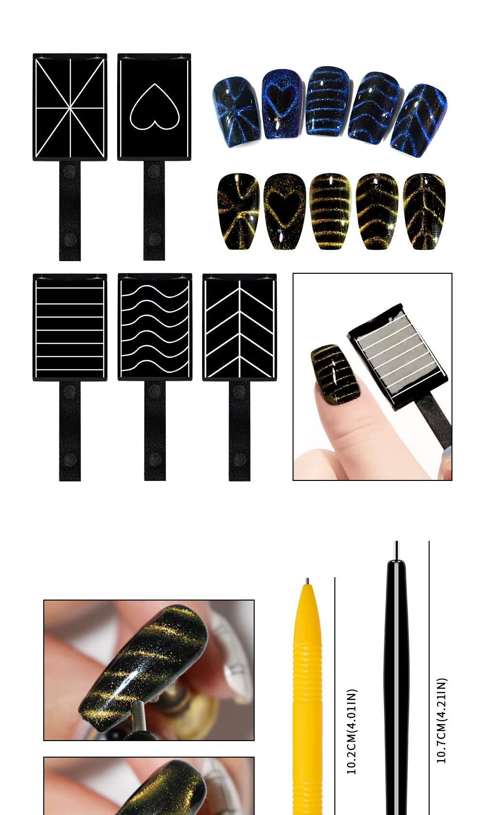25 PCS NAIL ART CAT EYE DESING MAGNET SET #01 – beautysalud